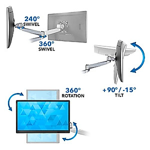 Mount-It! Quad Monitor Desk Mount | Full Motion Monitor Arms for Four Computer Displays | Premium Aluminum Mount With Quick Disconnect Technology