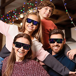 WOWSUN LED Glasses Light Up Dynamic Party Favor Glasses Festival Christmas USB Rechargeable LED Rave Glowing Flashing Glasses
