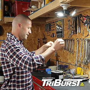 Bell+Howell Triburst Motion Sensor Technology, ASON TV 4000 Lumens / 6500 Kelvin Indoor, Ultra Bright Lighting with 144 LED Bulbs and Multi-Directional Triple Panel Bedroom, Garage, Ceiling Light