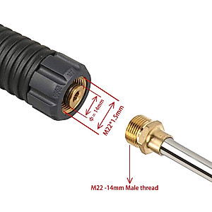 Sooprinse High Pressure Washer Gun Power Spray Gun 4000psi with 19 inch Extension Replacement Wand Lance,5 Quick Connect Nozzles for Honda Excell Troybilt, Generac, Simpson, Briggs Stratton