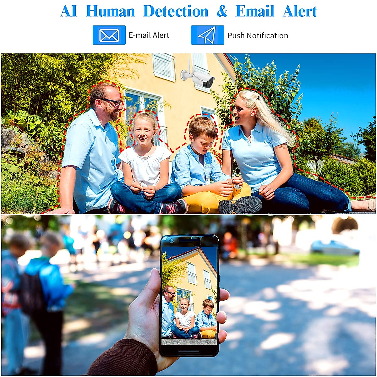 WEILAILIFE (3.0MP & 2-Way Audio)Dual Antennas Security Wireless Camera Outdoor, 2K WiFi Home IP Bullet Exterior Surveillance Camera