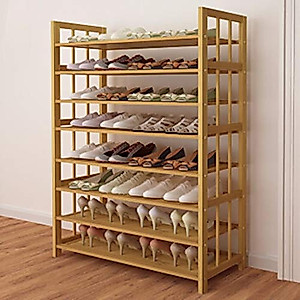 Shoe Bench Shoe Rack 8-Layer Solid Wood Dustproof Wooden Shoe Cabinet for Home Dormitory (Size : 80cm)