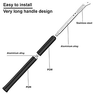 TANiCOO Extra Length Grill Scraper for Hot Grill - Heavy Duty BBQ Cleaning Tool - Bristle Free Safe Scraper with Long Handle Fits Round Grilling Grate, Good Barbeque Cleaning Gift for Dad and Mom.