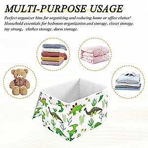 innewgogo Dinosaurs Storage Bins with Lids for Organizing Foldable Storage Bins with Handles Oxford Cloth Storage Cube Box for Car