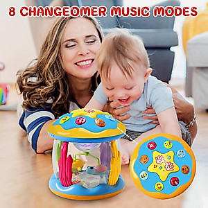 Furktem Baby Toys 12+ Months Ocean Rotating Projector - Early Education Toys with Various Pacify Music/Light for 1 2 3+ Year Old Boys Girls Birthday