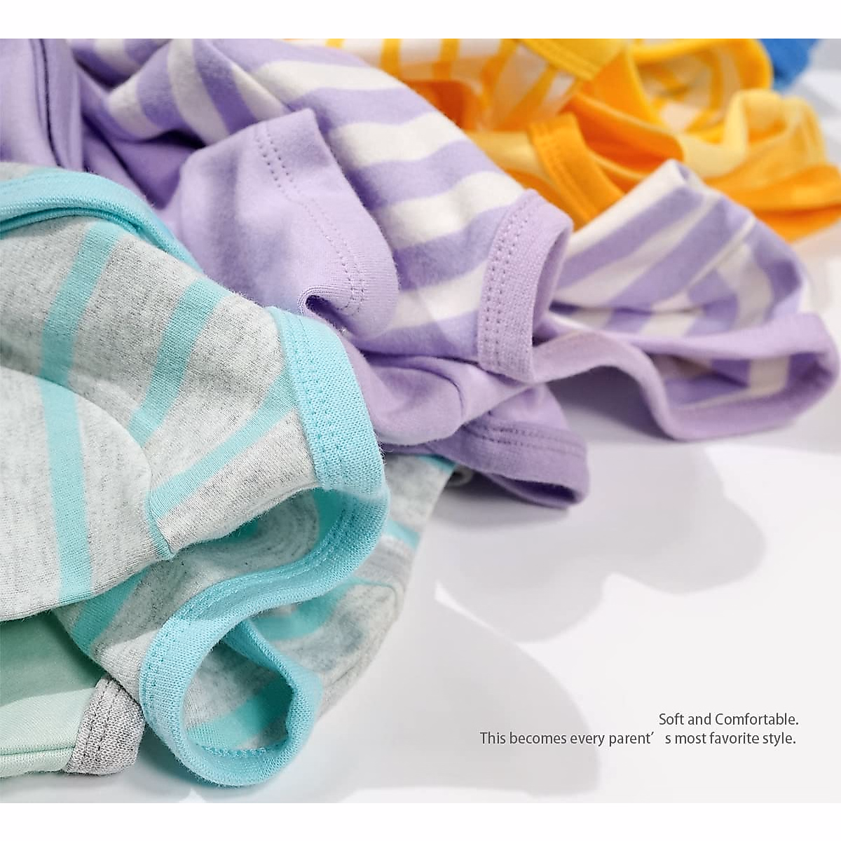 Teach Leanbh Baby Boys Girls 2 Pack Footless Pajamas Cotton Short Sleeve Side Snap Romper Jumpsuit Sleep and Play (Blue+Gray stripe, 12-18 Months)