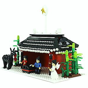 Nativity Bricks Asian Nativity International Series - Block Building Nativity Set for Ages 12+ (917 Pieces)