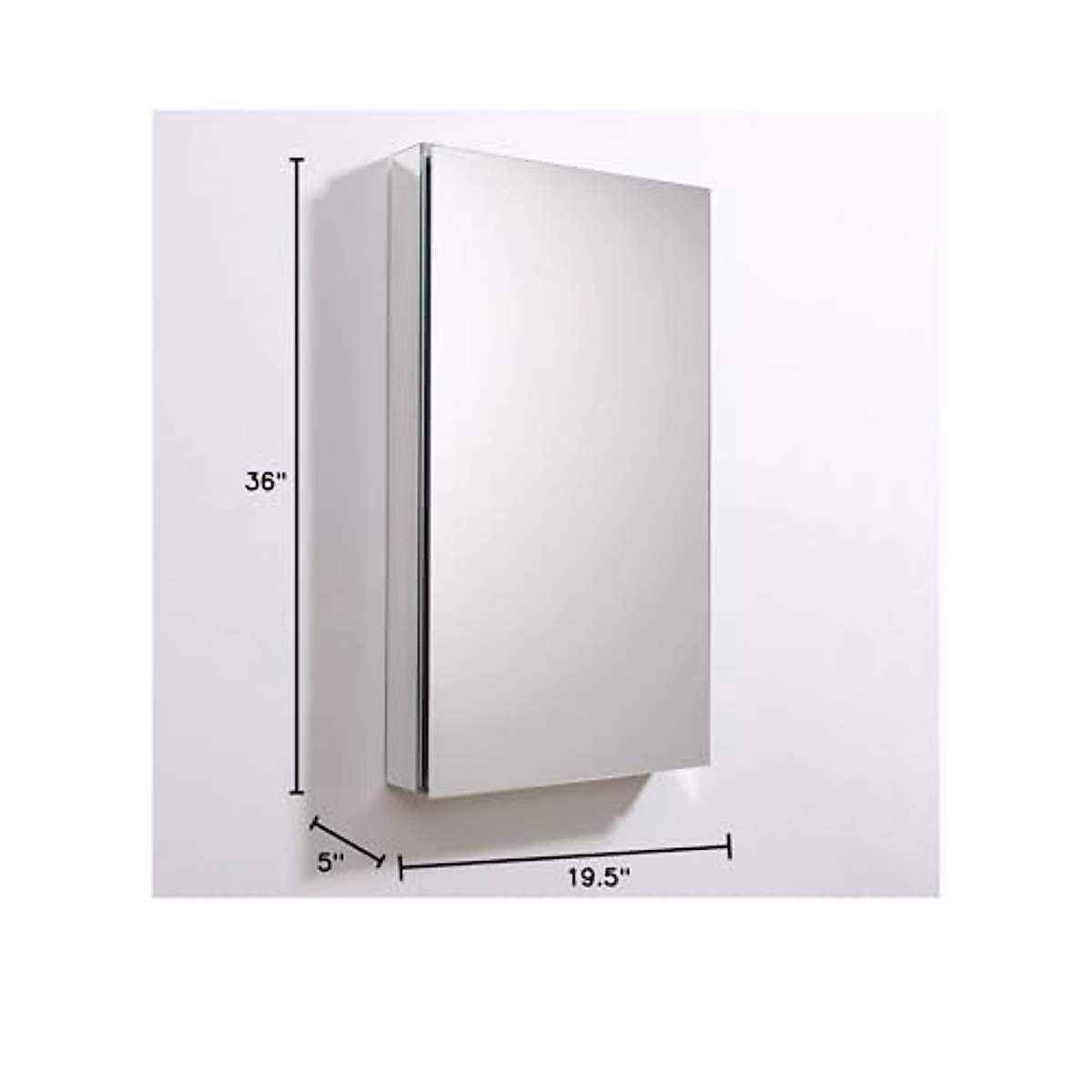 Fresca Bath 20" W x 36" H Modern Bathroom Medicine Cabinet with Mirrors, Recessed or Wall-Mount Installation, 4 Adjustable Glass Shelves, 1 Mirrored Door - #FMC8059