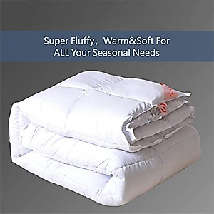 MAPLE DOWN Soft California King Size Comforter Duvet Insert-Down Alternative Comforter-Lightweight Fluffy Breathable Machine Washable(White, California King)