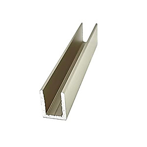 CRL Satin Nickel Frameless Shower Door Aluminum Deep U-Channel for 3/8" Thick Glass - 95 in long
