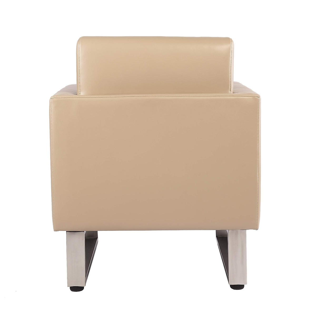 LUCKYERMORE Set of 2 Office Guest Chairs Waiting Room Chairs Lobby Chairs Black Leather Chairs Sofa Barrel Club Chairs Heavy Duty and Great Support Cushion Armchair for Office Guest Reception