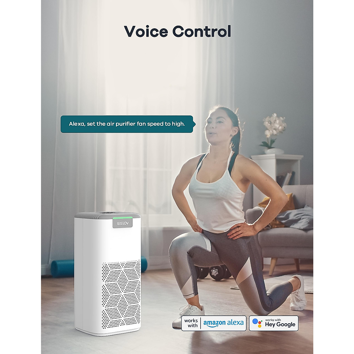WELOV P200 PRO Air Purifiers with Pet Care Filter Bundle: Up to 1570 Ft² in 1 Hr With Air Quality Monitor, Smart WiFi, Alexa Control