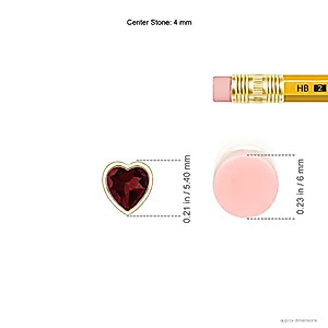 Angara Natural Garnet Solitaire Heart Pendant Necklace for Women in 14K Yellow Gold (Grade-A | 4mm) January Birthstone Jewelry Gift for Women | Birthday | Wedding | Anniversary