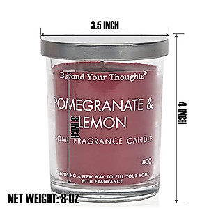 Beyond Your Thoughts 8oz -50 Hours Burn Time Lemon Vanilla Strawberry Apple Lychee Banana Pineapple Malt Musk 1 Wick Scented Candle Aromatherapy Wax Mixed Popular Long Lasting Fragrances Red