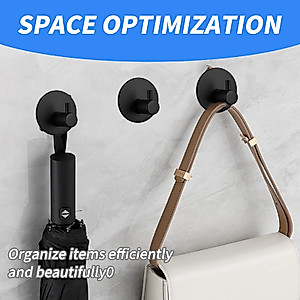 YAFIYGI 2Pack Suction Hooks for Shower Wall Black Suction Cup Set of 2 Bathroom Towel Hooks 304 Stainless Steel Removable Suction Towel Rack and Kitchen Organizer for Towel Hook, Bathrobe and Loofah