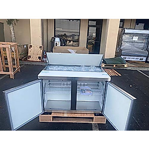 Commercial Refrigerated Sandwich Prep Table 2-door 48" NSF Stainless Steel 115v Size 48" Width Temp 33F-41F XSP-48