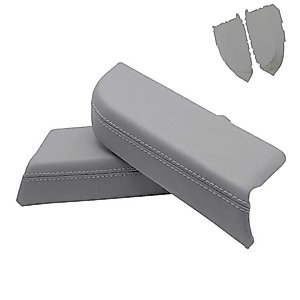 DSkoiph Armrest Synthethic Leather Cover Fit for Honda Pilot 09-13 (Front Door Panel Armrest Cover, Gray)
