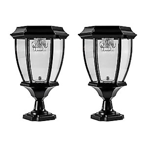 Kendal Large Outdoor Solar Powered LED Light Lamp (Black)