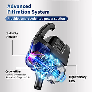 EFUSVAC Corded Vacuum Cleaner, 17KPa Powerful Suction with 600W Motor, 4 in 1 Lightweight Handheld Stick Vacuum for Pet Hair Hard Floor and Carpet