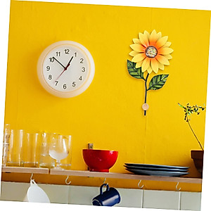 Yardenfun Small Daisy Wall Hanging Country Decor Sunflower Wall Hanger Wall Mounted Coat Rack Iron Art Sunflower Hanger Jacket Hanger Stand Towel Hanger Hook Crafts Wrought Iron Heavy Office