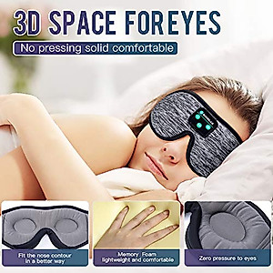 Boodlab Sleep Headphones Bluetooth Sleep Mask, 3D Sleep Eye Mask with Ultra-Thin HD Stereo Speakers Washable Adjustable for Sleeping Side Sleepers, Air Travel,Yoga,Meditation,Holiday