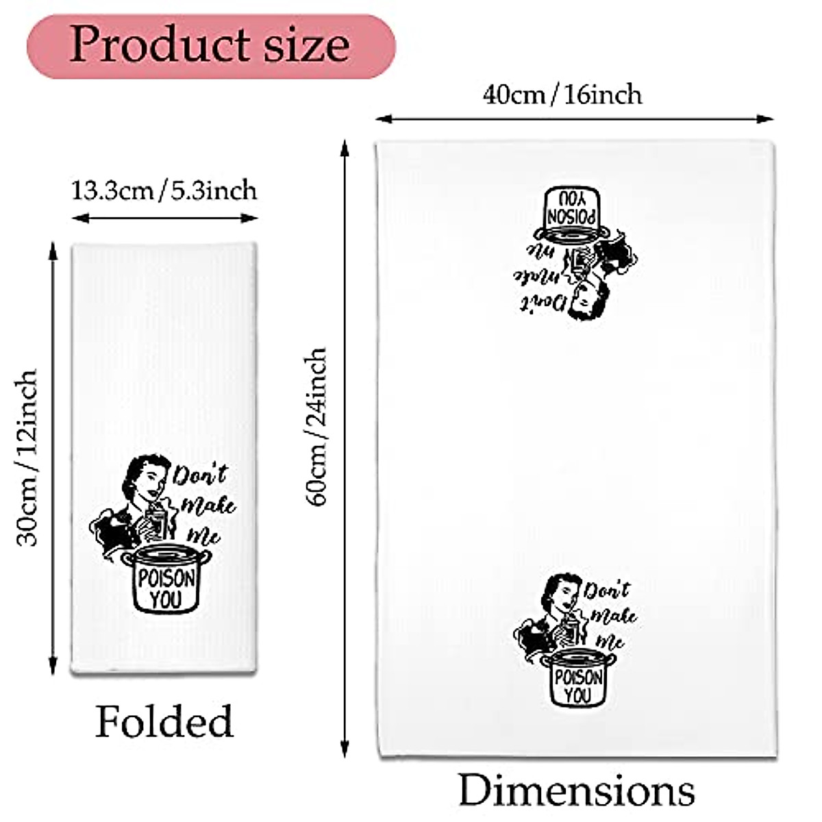 Hafhue Don抰 Make Me Poison You Kitchen Towel, Funny Kitchen Towel Gifts for Women Sisters Friends Mom Aunts, Housewarming Gift for Women Hostess, New Home Gift for Women, Hostess Gifts