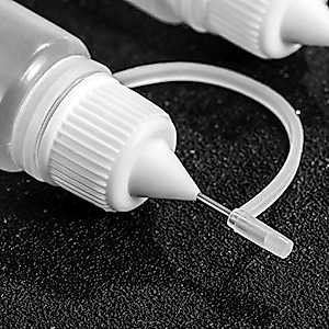 EXCEART 10 Pcs Needle Tip Glue Bottles 10ml Precision Refillable Squeeze Tip Applicator Empty Needle Plastic Bottle for DIY Craft