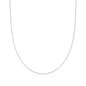 Ross-Simons Italian White Gold .8mm Adjustable Singapore Chain Necklace for Women