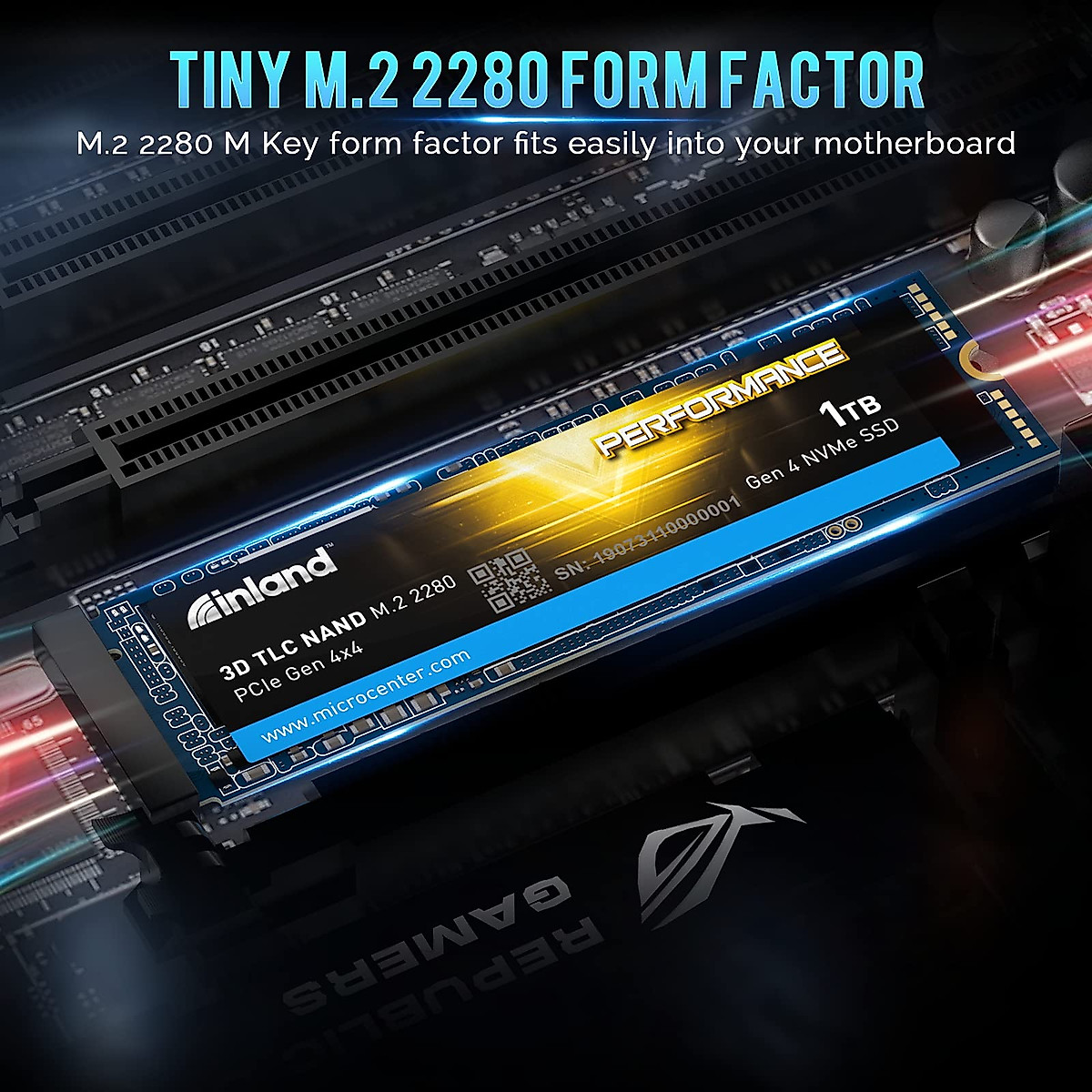 INLAND Performance SSD 2TB PCIe 4.0 M.2 Internal Solid-State Drive NVMe Gen4 x 4 with DRAM Up to 5,000 MB/s, 3,600 TBW 3D TLC NAND