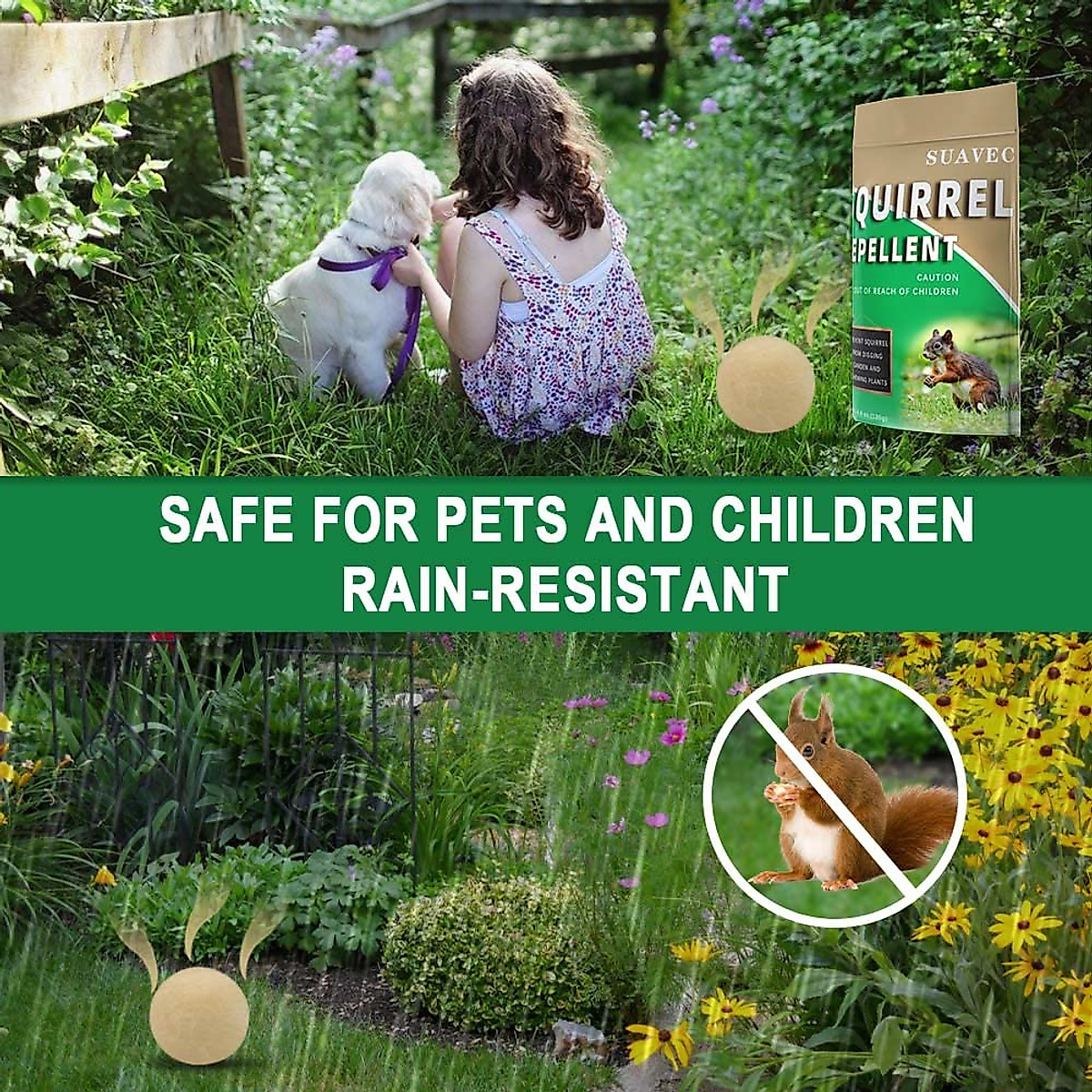 SUAVEC Squirrel Repellent, Chipmunk Repellent, Squirrel Deterrent Peppermint, Outdoor Squirrel Repellents for Garden, Indoor Repellent Squirrels for Attic, Keep Squirrel Away for Plants -8 Pack