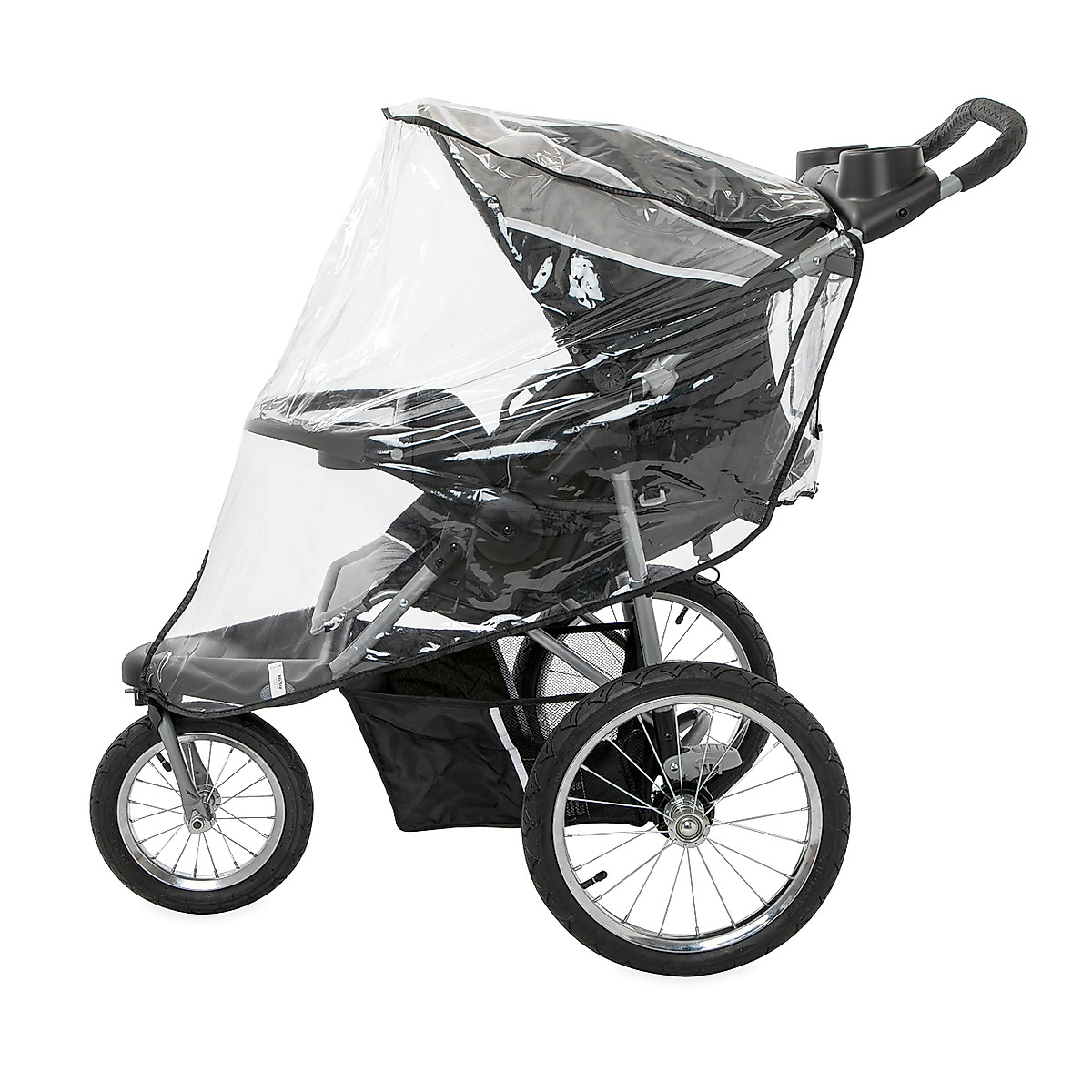 Nuby Rain Weather Shield for Jogging Stroller, Clear Stroller Cover with Storage Pocket, Only Fits Most Jogging Strollers