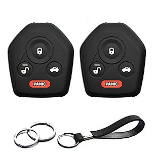 2pcs Compatible with Subaru Remote Head 4 Bts Silicone FOB Key Case Cover Protector Keyless Remote Holder for 2005-2017 Subaru Forester Impreza Legacy Outback Tribeca WRX STI XV Crosstrek B9 Tribeca