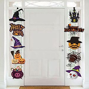 Halloween Porch Signs Paper Happy Halloween Hanging Door Sign for Halloween Gate Garden Front Door Home Outdoor Yard Party Decor Supplies