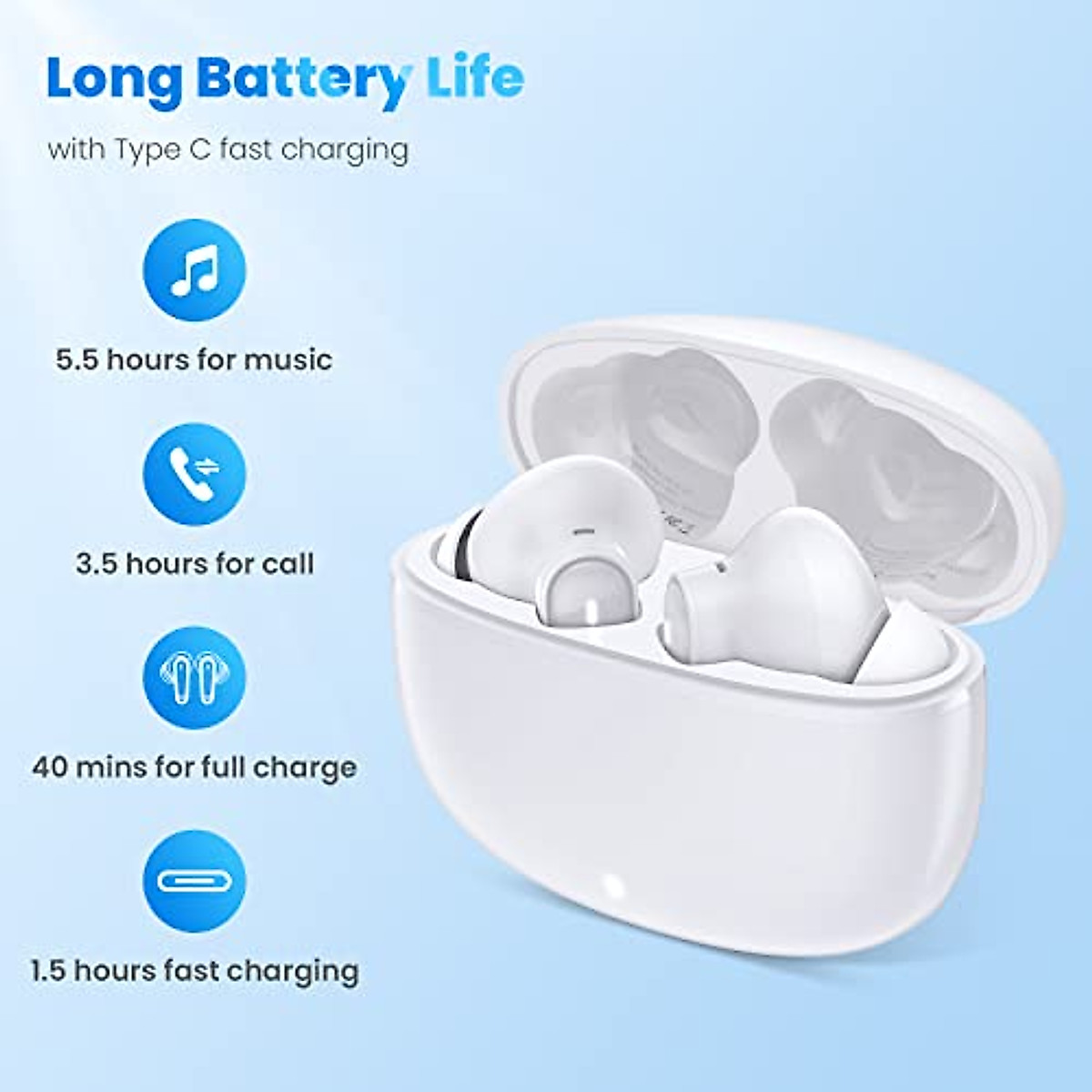AKUBSKU Wireless Earbuds & USB C Headphones for Google Pixel 7 Pro 6 6A Noise Cancelling Ear Buds for Samsung Galaxy S23 Ultra S22 OnePlus 11 10T