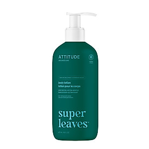 ATTITUDE Body Lotion, EWG Verified Moisturizer, Vegan Skin Care Products, Non-Greasy, Hydrating for Dry Skin, Cruelty Free, Extra Gentle, Unscented, 16 Fl Oz