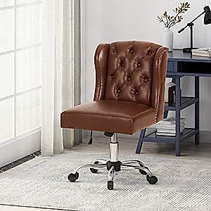 Christopher Knight Home Tammy Contemporary Wingback Tufted Swivel Office Chair, Midnight Black