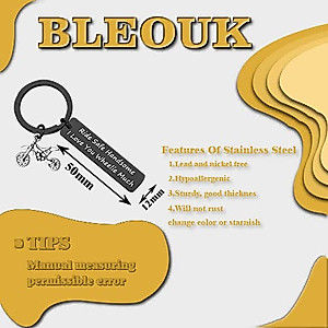 BLEOUK Dirt Bike Driver Boyfriend Husband Gift Ride Safe I Love You Wheelie Much Motorcycle Keychain for Him (RIDE WHEELIE black)