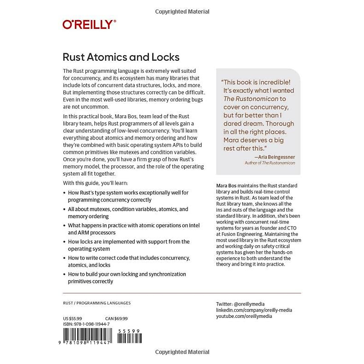 Rust Atomics and Locks: Low-Level Concurrency in Practice