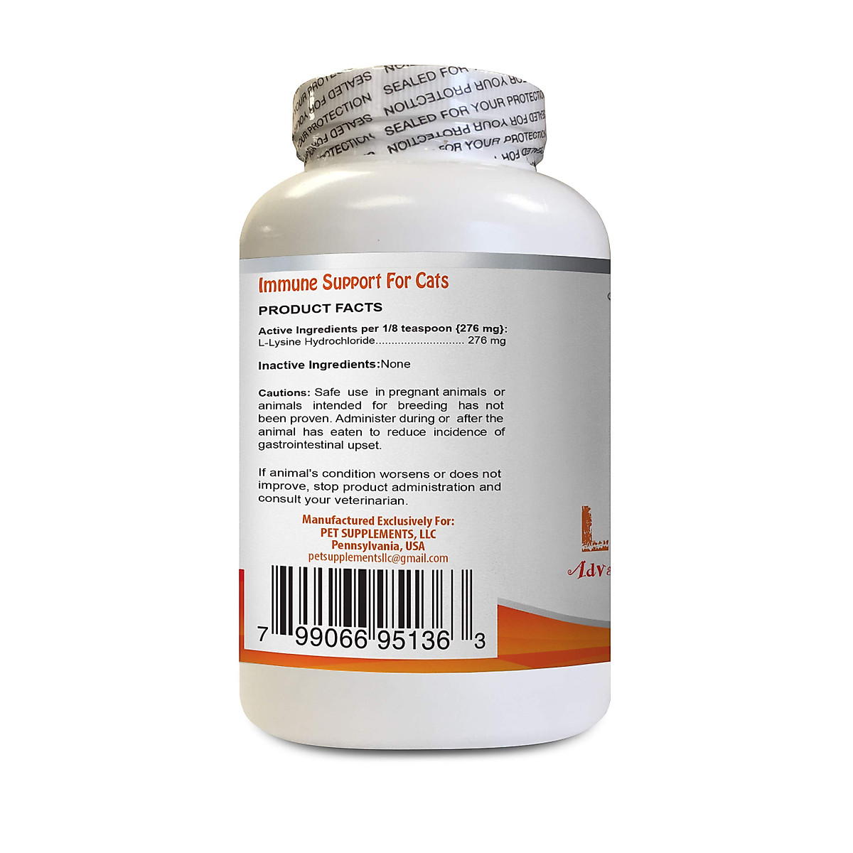 MY LUCKY PETS LLC Amino Acid Supplement for Cats - CAT L-LYSINE Powder - Immune System Booster - Eye Health - Vet Recommended - Natural - Anti inflammatory for Cats - 1 Bottle (8 OZ)