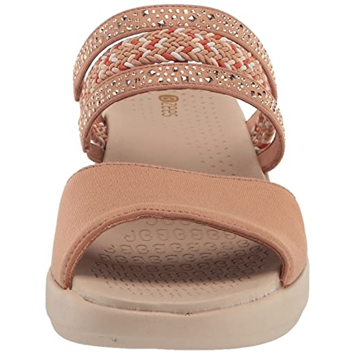 BZees Womens Fireworks Wedge Sandal Cafe Tan Woven 8 M