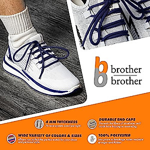 BB BROTHER BROTHER Round Athletic Shoe Laces Navy Blue (1 Pair) Heavy Duty Replacement Shoelaces, 4mm Shoe Strings for Men’s and Women’s Running Sneakers, Gym Trainers, Work Boots, Sports Shoes 48''