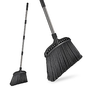 Masthome Outdoor Broom for Floor Cleaning, 56" Heavy Duty Commercial Broom with Hard Bristles,Angle Brooms Heavy Duty Broom for Home Garage Kitchen Office Courtyard Lobby Lawn Concrete