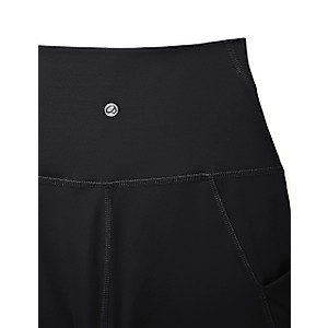 CRZ YOGA Women's Butterluxe Biker Shorts 8 Inches - High Waisted Workout Yoga Shorts Side Pockets Volleyball Buttery Soft Black Medium