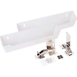 Hardware Resources 11-11/16" Plastic Tipout 2 Shallow Tray Set, White