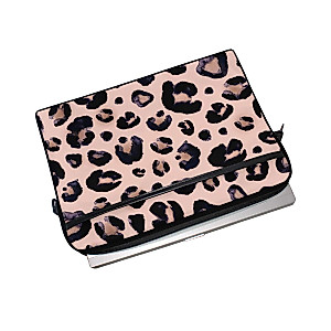 MRMIAN Watercolor Animal Snow Leopard Pink Beige Laptop Case Bag Sleeve Portable/Crossbody Messenger Briefcase Convertible w/Strap Pocket for MacBook Air/Pro Surface Dell ASUS hp Lenovo 15-15.4 inch