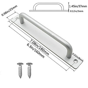 szhdxsy Pack of 2 Aluminium Alloy Sliding Barn Door Handle, Sliding Door Pull Handle,high Performance Handle, Cabinet Door Handles, Drawer knobs, Kitchen Handles,Cabinet Door knobs ，Silver