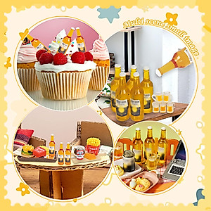 1:12 Scale 11 Pcs Miniature Beer Bottles and Beer Cans Mini House Drink Accessories for Fairy Garden Pub Bar Decoration Dollhouse Beer Glass Model