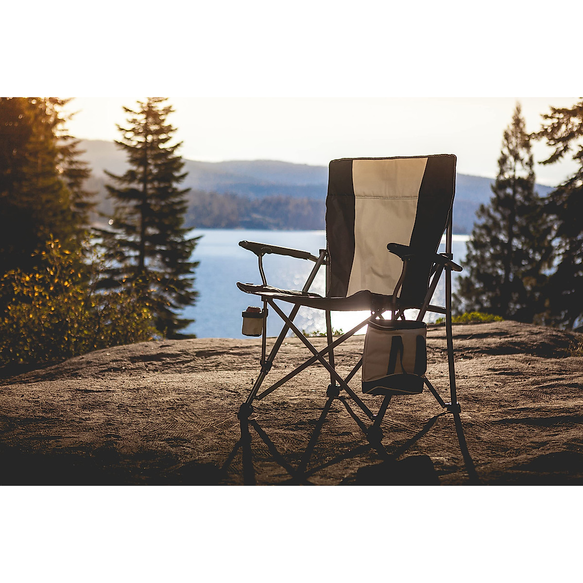 PICNIC TIME Camping Cooler, Heavy Duty Beach, Outdoor Folding Chair, One Size, Black, XX-Large-500 lb Weight Capacity