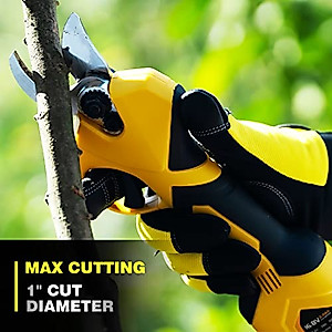 PAFIWERK Electric Pruning Shears, Cordless Pruning Shear Battery Powered, Tree Branch Pruner with 2 Pcs 16.8V Lithium Battery - 25mm(0.98") Cutting Diameter