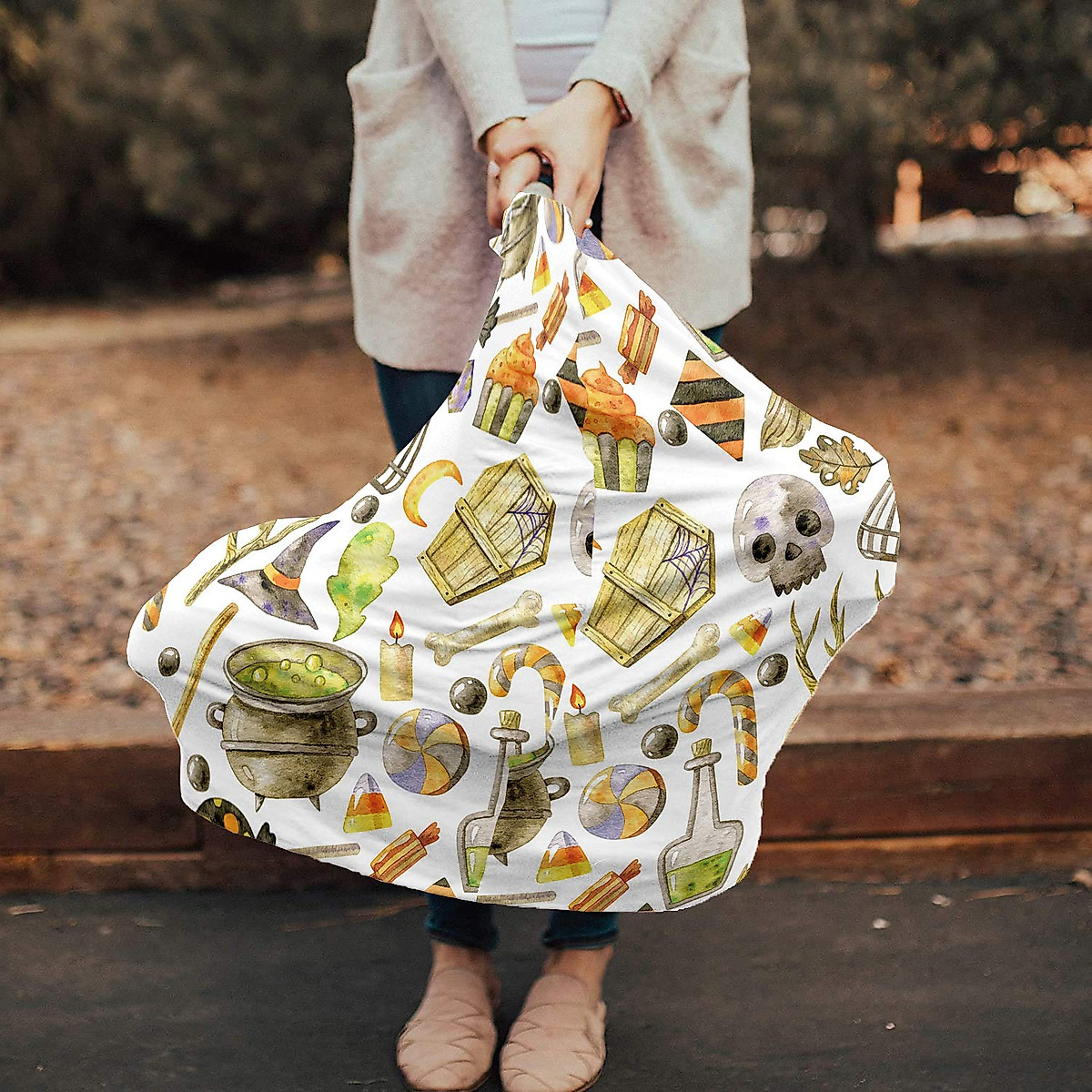 Baby Car Seat Covers Halloween, Nursing Cover Breastfeeding Scarf/Shawl, Infant Carseat Canopy, Stretchy Soft Breathable Multi-use Cover Ups, Alchemy Magic Witch Witchcraft Drawing